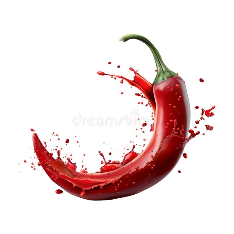 Red Chili Splash on Transparent Background - Ai Generated Stock ...