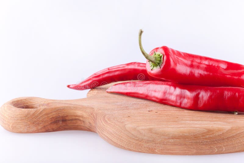 Red Chilli on Chopping Board Stock Photo - Image of vegetable, food ...