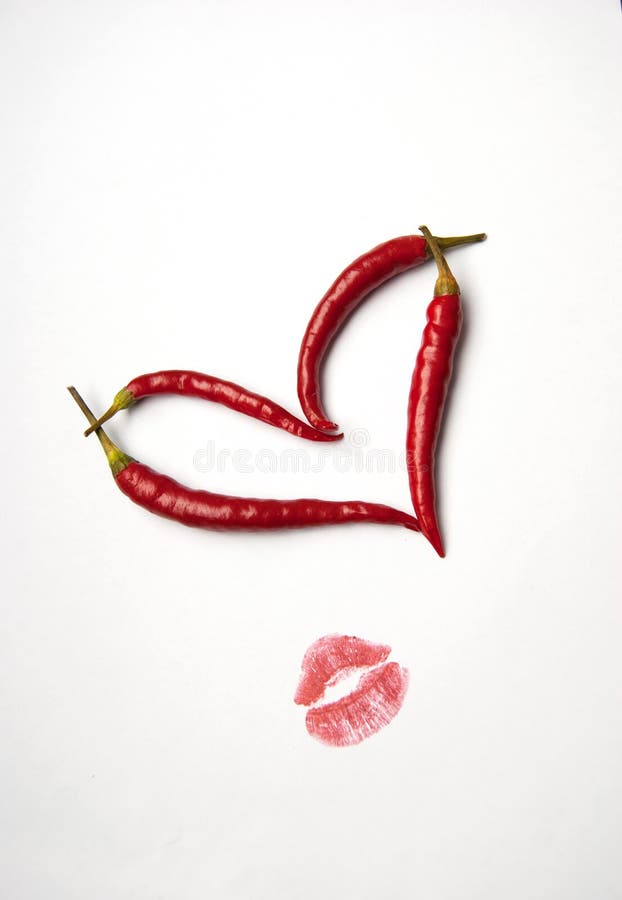 Red chilli heart stock photo. Image of vegetable, heart - 44876344