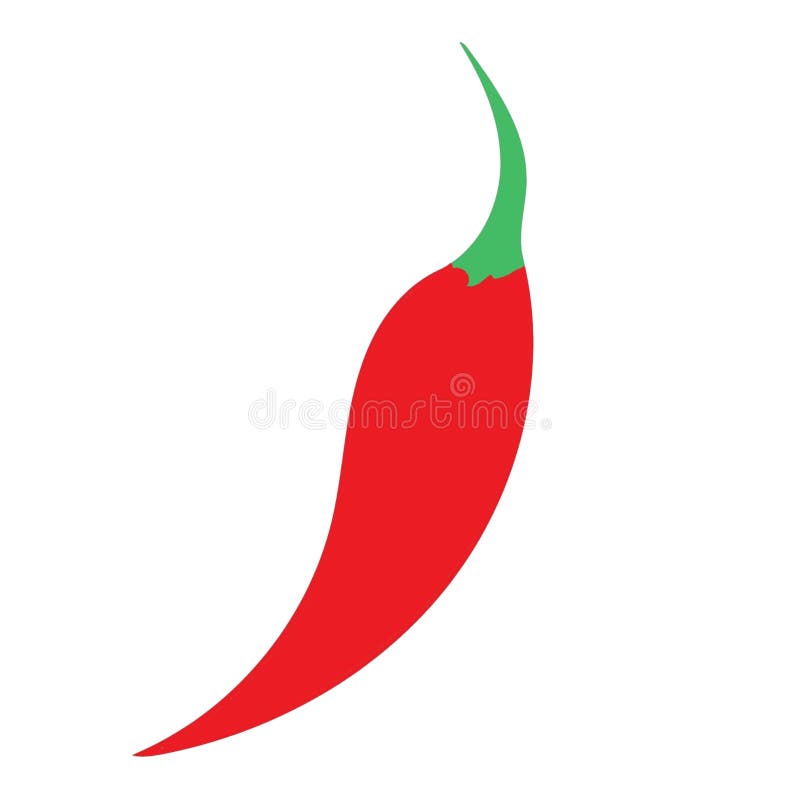 Red chilli isolated - 1 stock illustration. Illustration of drawing ...