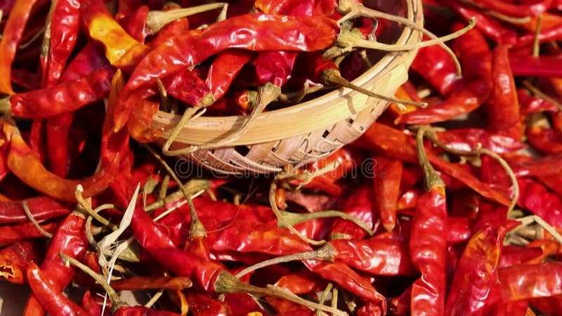 Red Chilli Many from Flat Angle at Day Stock Video - Video of ...