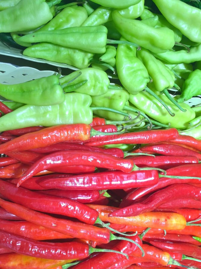 The Red chilli in a market stock photo. Image of chillies - 75699894