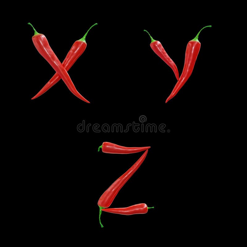 Red Chilli Pepper Capital Letters Alphabet - Letters E-H Stock ...