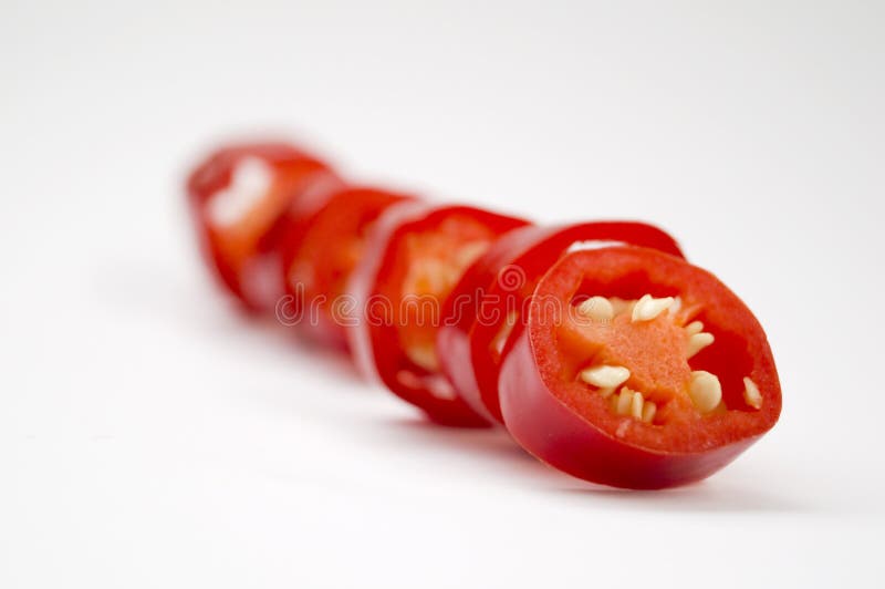 Red Chilli Pepper Cross Sections Stock Image - Image of condiment ...
