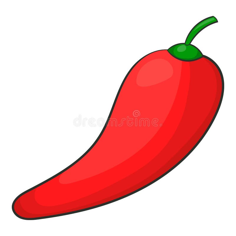 Red Chilli Pepper Icon, Cartoon Style Stock Vector - Illustration of ...