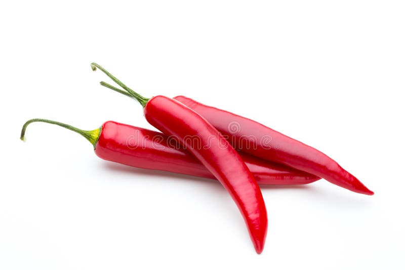 Red Chilli Pepper Isolated on a White Background. Stock Photo - Image ...