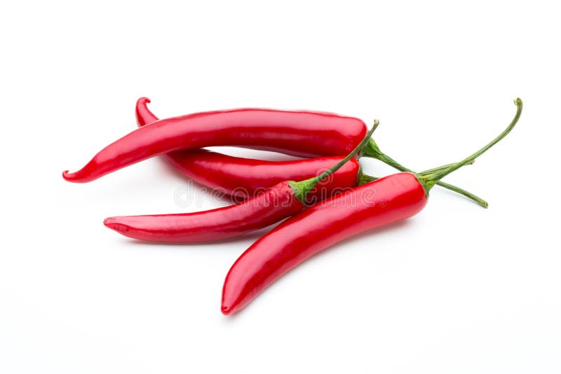 Red Chilli Pepper Isolated on a White Background. Stock Photo - Image ...