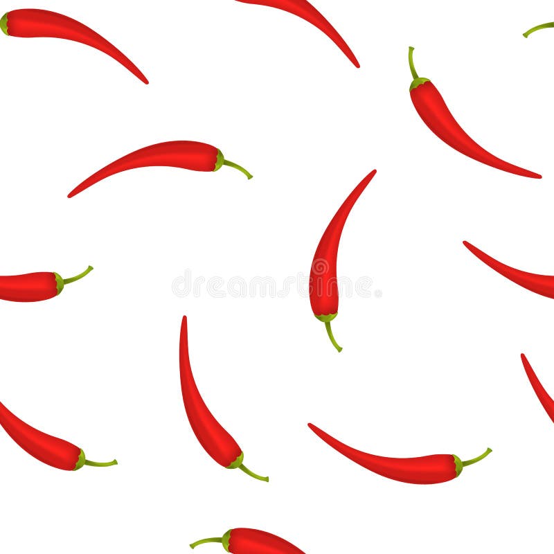 Red Chilli Pepper Seamless Pattern Stock Vector - Illustration of ...