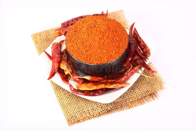 Red Chilli Power and Red Chilli, Indian Spices Stock Image - Image of ...