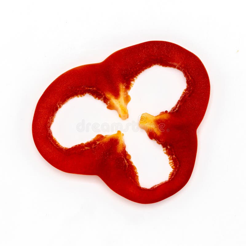 Red Chilli Slices Separated on a White Background Stock Photo - Image ...