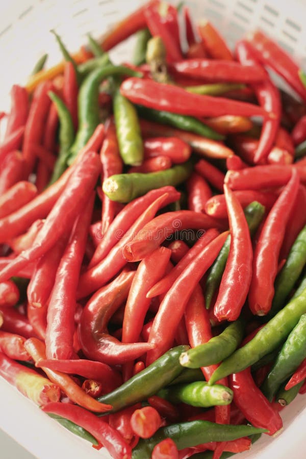 Red Chilli on a Tray at the Market Stock Photo - Image of nutrition ...