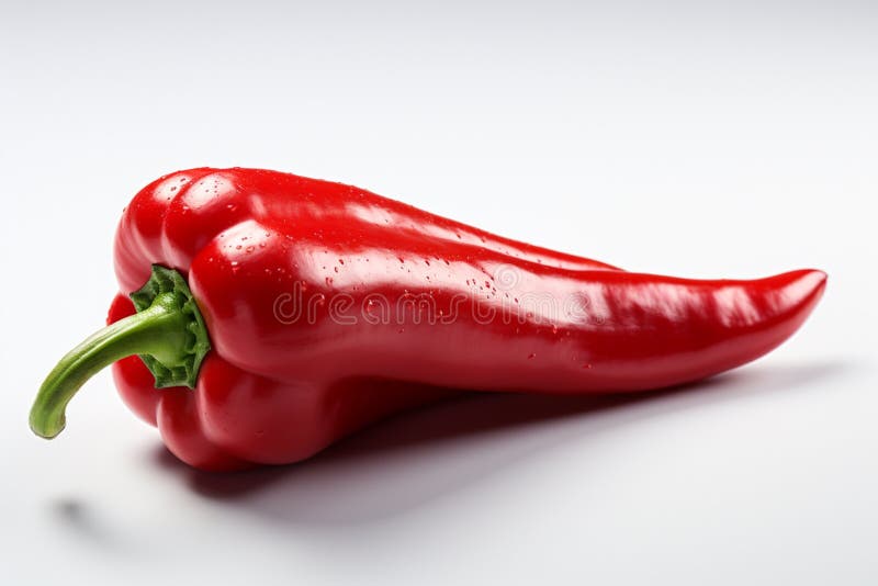 Red Chilli on White Background Stock Illustration - Illustration of ...