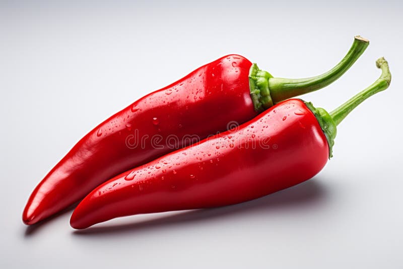 Red Chilli on White Background Stock Illustration - Illustration of ...