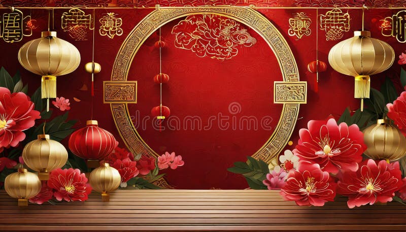 Red chinese background stock illustration. Illustration of lantern ...