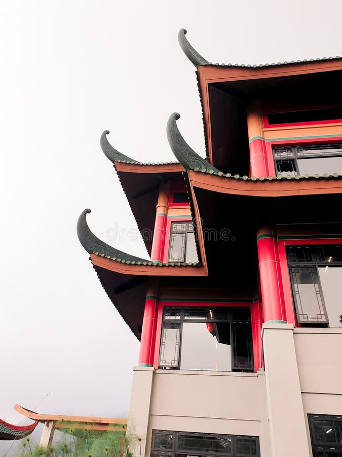 Red chinese building stock photo. Image of facade, architecture - 221918822