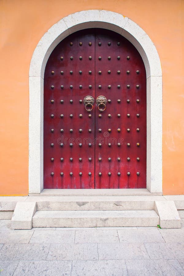 Red chinese door stock image. Image of structure, traditional - 45804497