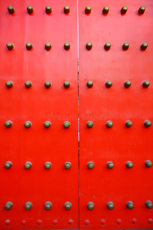 Red Chinese Door - Vertical Stock Photo - Image of entrance, ornament ...