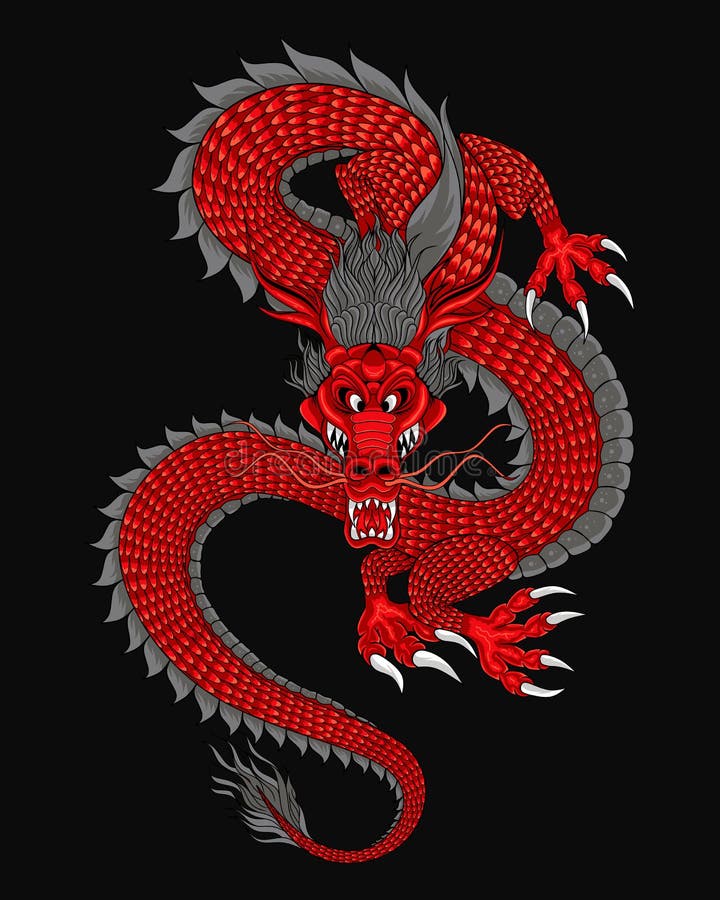 Chinese Dragon Body Forming Infinite Shape Illustration Stock ...