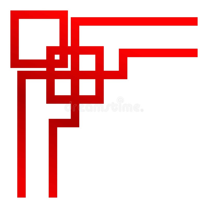 Red Chinese Style Corner Border Design Element Stock Vector ...