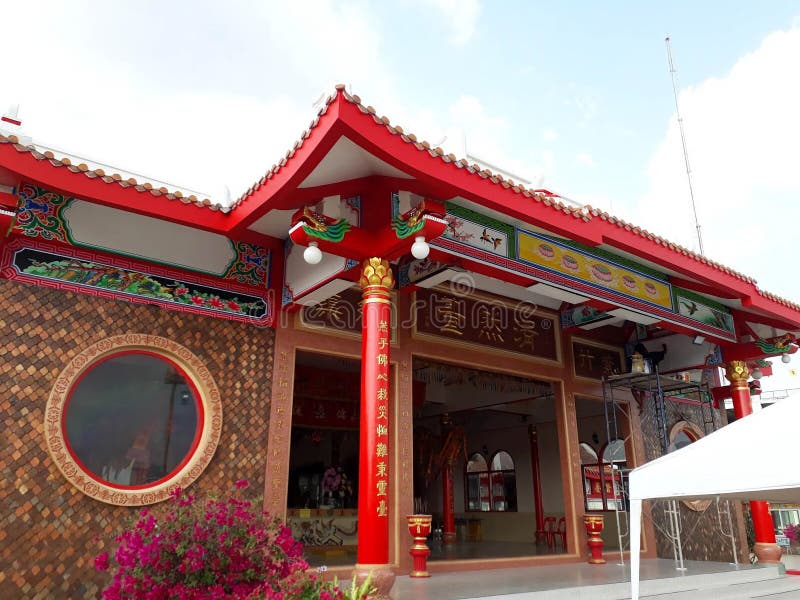 Red Chinese Temple stock image. Image of bright, white - 228606219