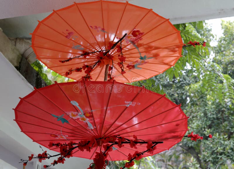 Red chinese umbrella stock photo. Image of umbrella, travel - 59595210