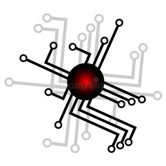 Red chip stock vector. Illustration of wiring, symbol - 19143508