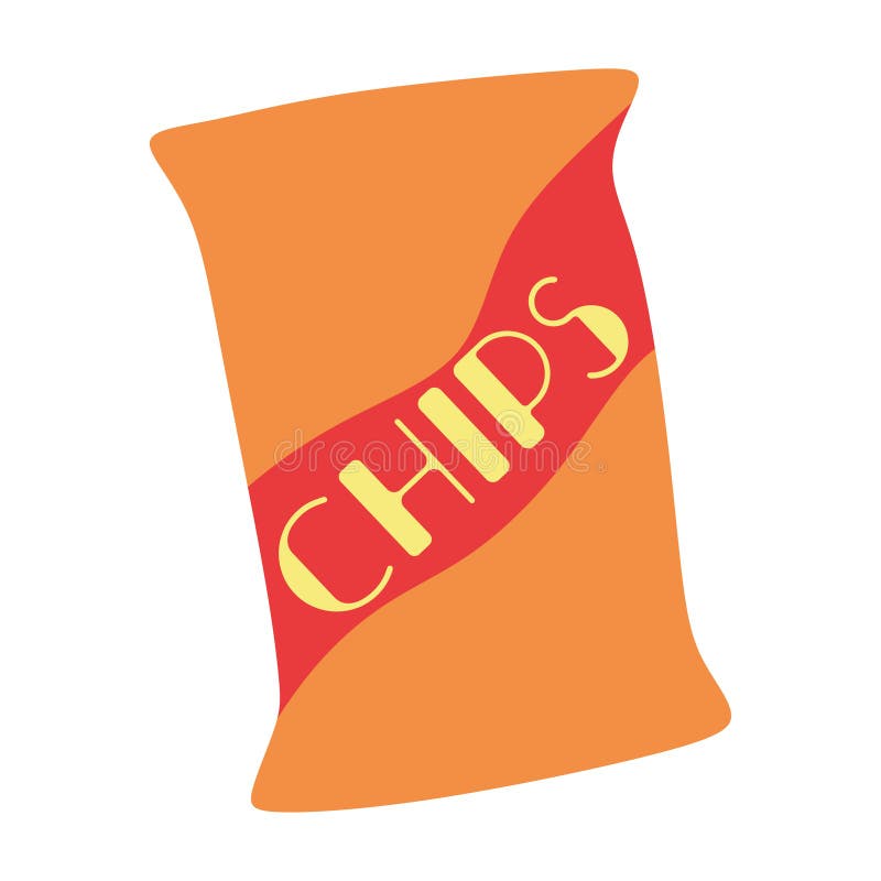 Red Chips Pack Icon. Flat or Cartoon Vector Illustration for Web Design ...