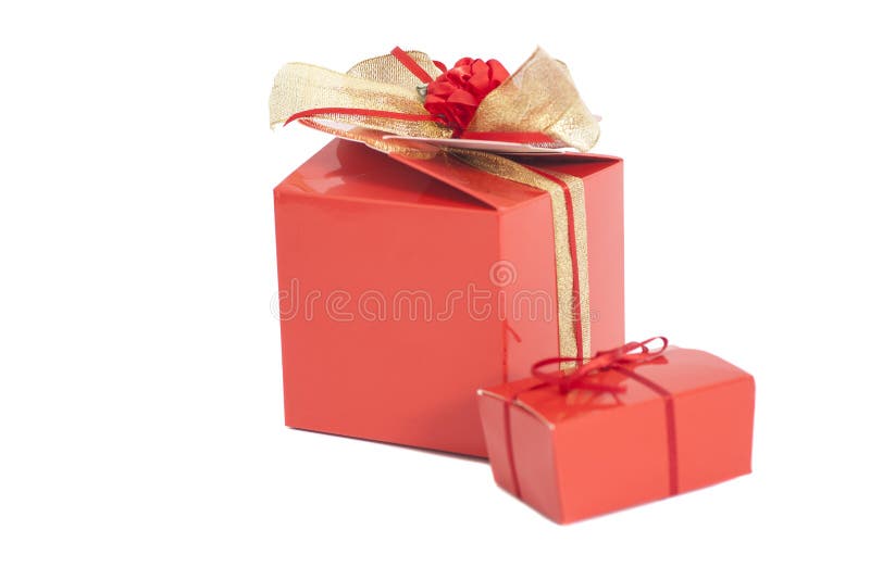 Red Chocolate Candy Boxes with Bow Stock Photo - Image of delicious ...