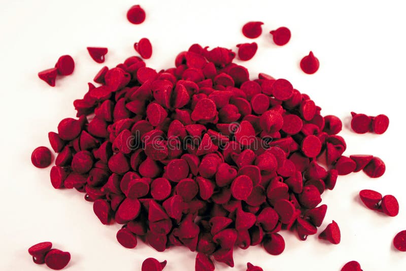 Red Chocolate Chips stock image. Image of chips, holidays - 4337595