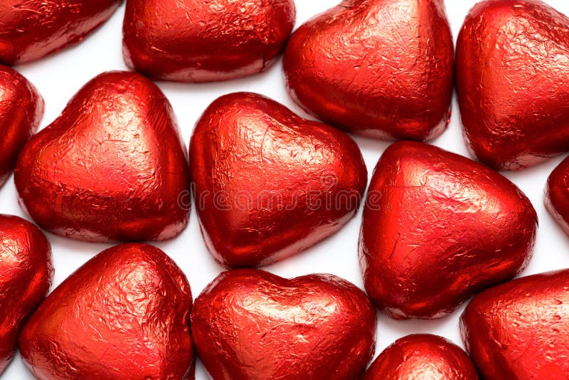 Red chocolate hearts stock image. Image of nutrition - 67765405