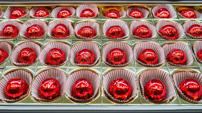 Red Chocolates Box, Shop Display, Sweets, Close-up, Food Stock Image ...