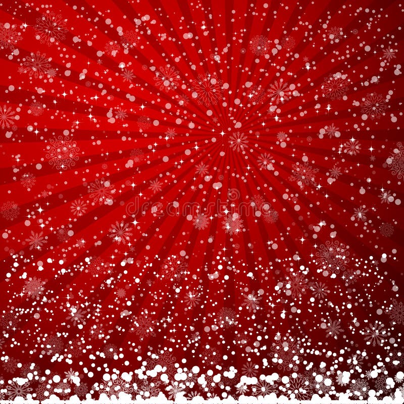 Red Christmas Backdrop with Falling Snowflakes. Stock Vector ...