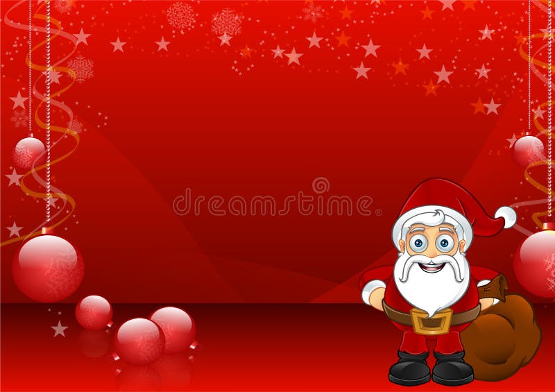 Red Christmas Background with Santa - 1 Stock Vector - Illustration of ...