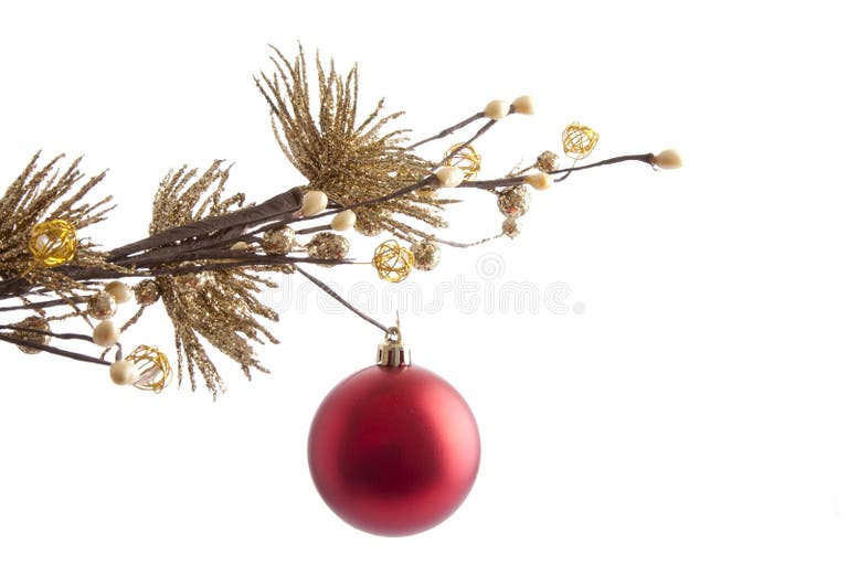 Red christmas bal stock photo. Image of detail, celebrate - 17112998