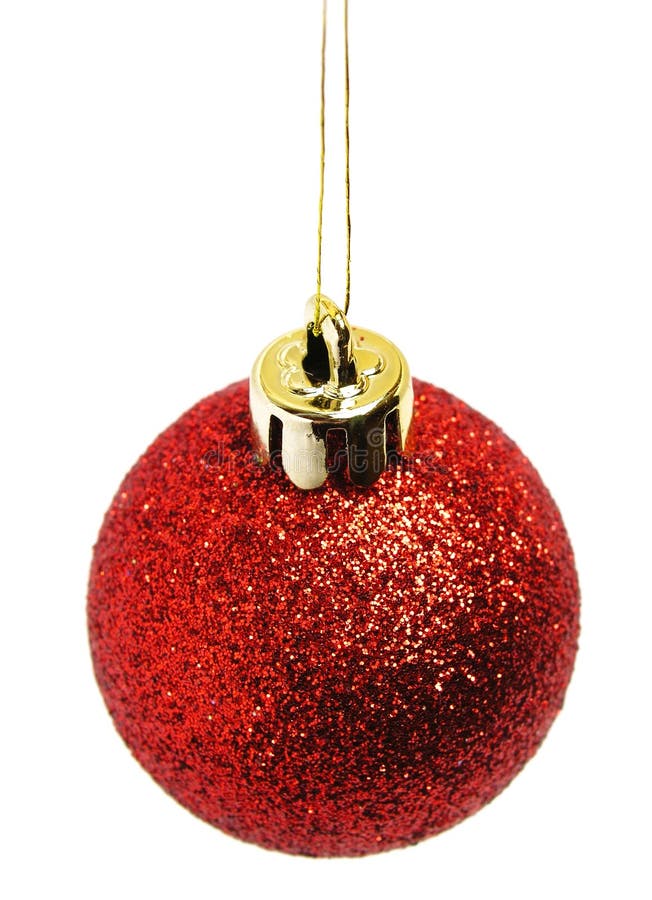 Red Ball Hanging from Christmas Tree Stock Image - Image of ...