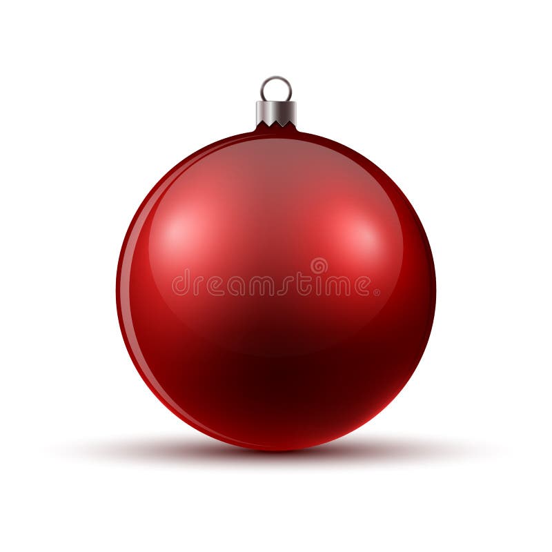 Red Glossy Ball with Shadow. Glass Ball Isolated Stock Illustration ...