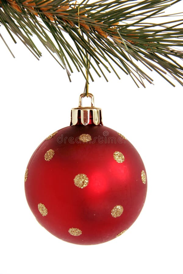 Red Christmas Ball with Stars Stock Image - Image of seasons, holiday ...