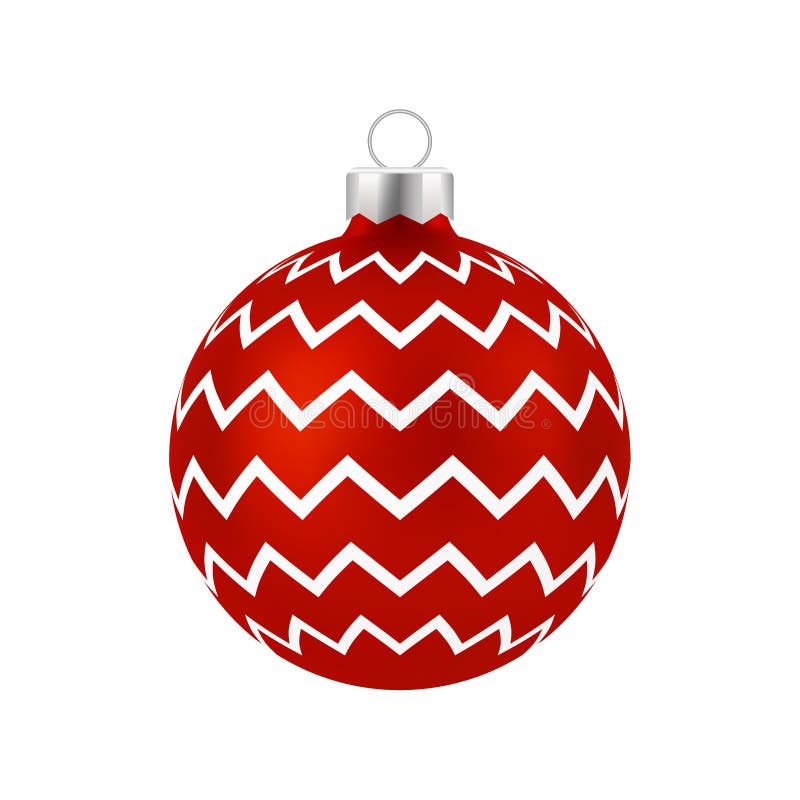 Red Christmas Ball with White Ornament. Vector. Stock Vector ...