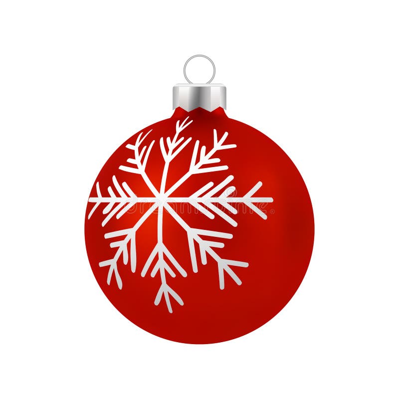 Red Christmas Ball with White Ornament. Vector. Stock Illustration ...