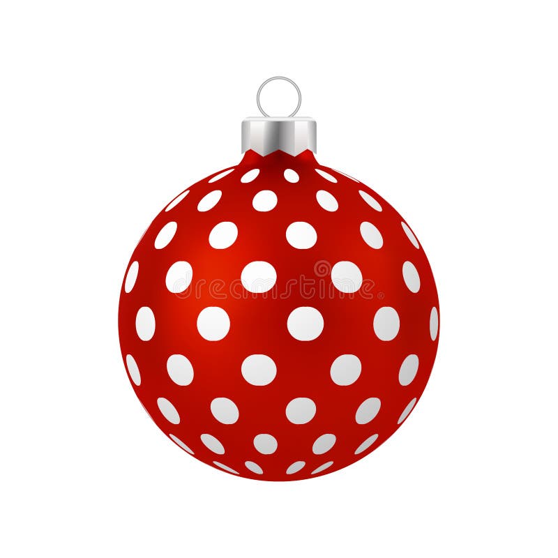 Red Christmas Ball with White Ornament. Vector. Stock Vector ...