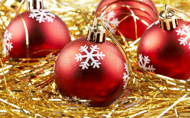 Red Decorative Christmas Ornaments Stock Photo - Image of decorative ...