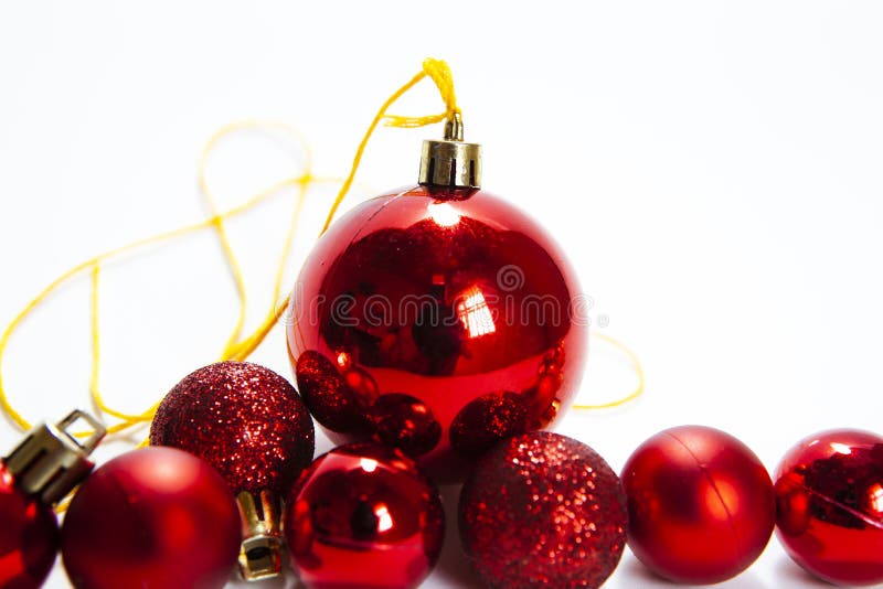 Red Christmas Balls with Tender Bokeh Stock Photo - Image of festive ...