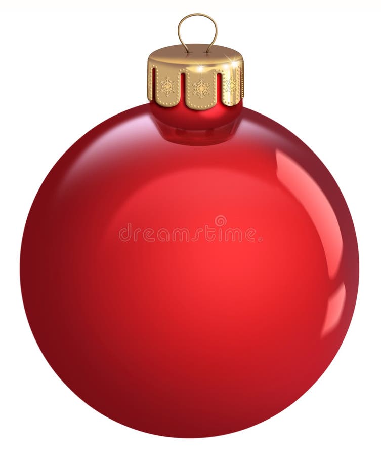 Red Christmas Bauble, Isolated On A White Background Stock Illustration ...