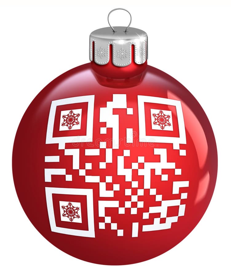 Red Christmas Bauble, with Ornament QR Code Stock Illustration ...