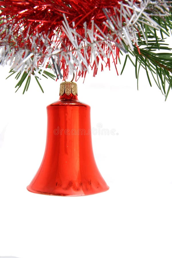 Red christmas bell stock photo. Image of silver, branch - 3222262