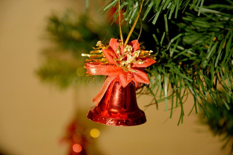 Red christmas bell hanging stock photo. Image of xmas - 46943456