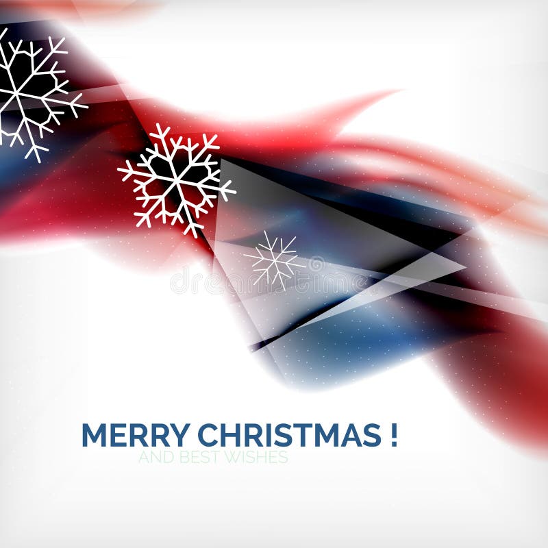 Red Christmas Blurred Waves and Snowflakes Stock Vector - Illustration ...