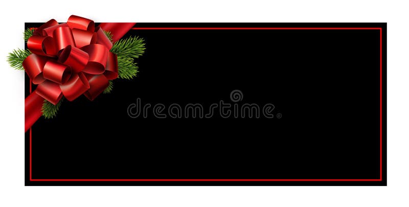 Red Christmas Bow with Fir Branches Stock Vector - Illustration of ...