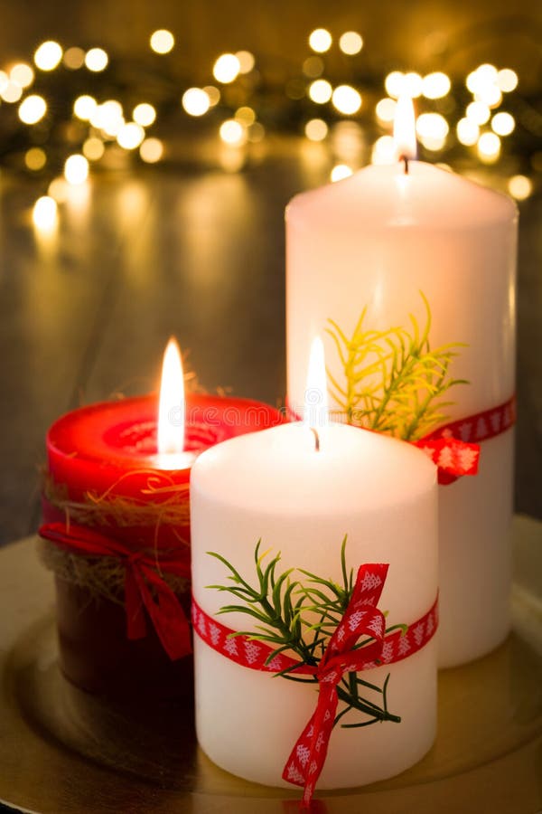 Red Christmas candle stock image. Image of wood, light - 81104957