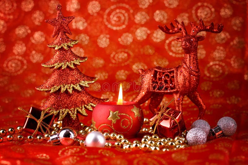 Red christmas card stock image. Image of golden, gift - 11841141